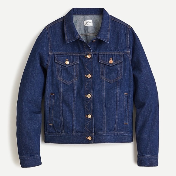 J. Crew | Jackets & Coats | J Crew Classic Denim Jacket In Resin Rinse ...